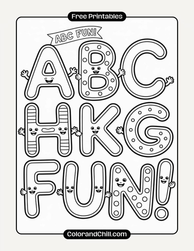 Fun Alphabet Coloring Pages for Kids Free Printable Activities - Free ...