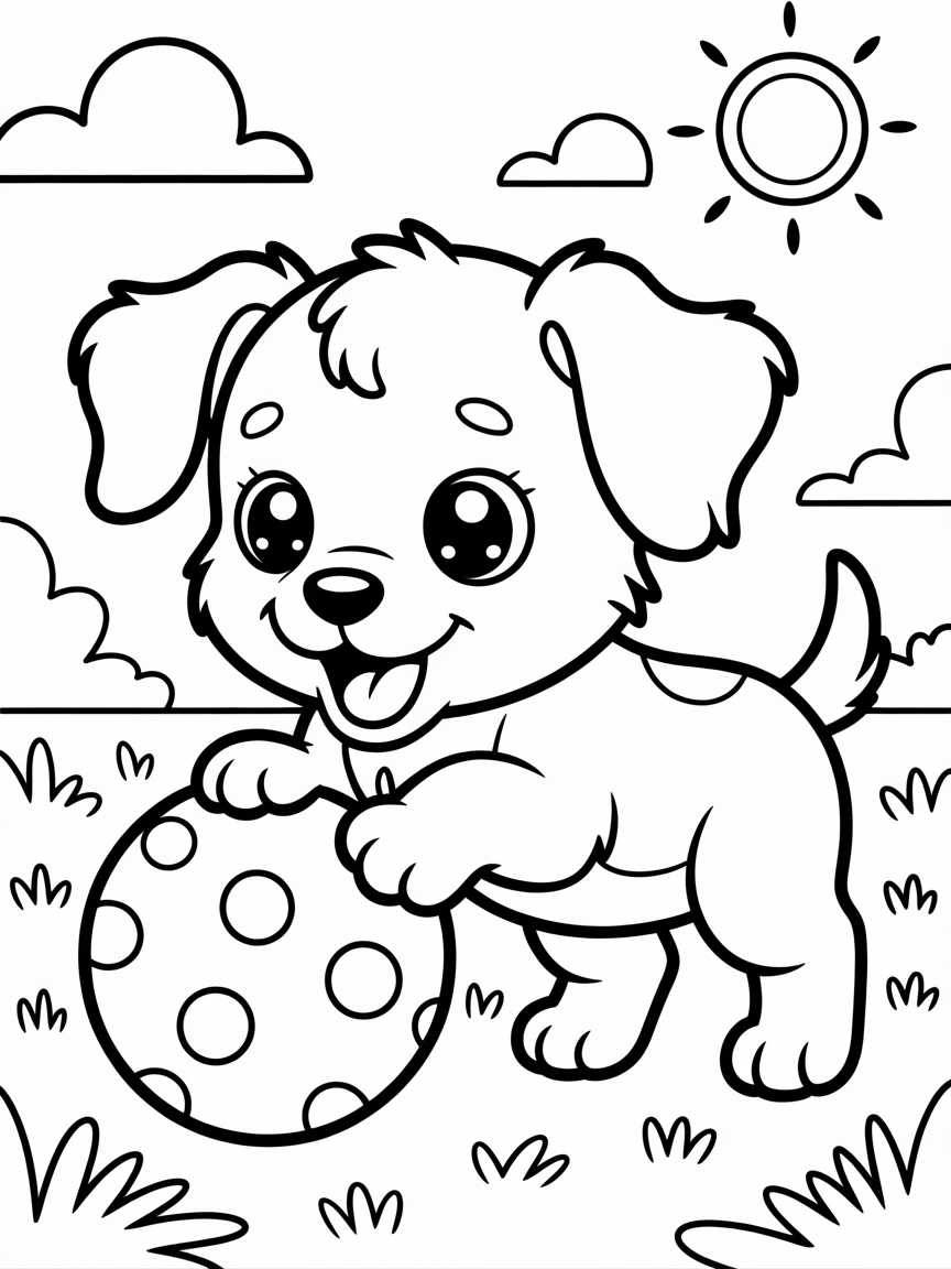 Adorable Puppy Dog Coloring Pages for Kids Free Printables - Free PDF ...