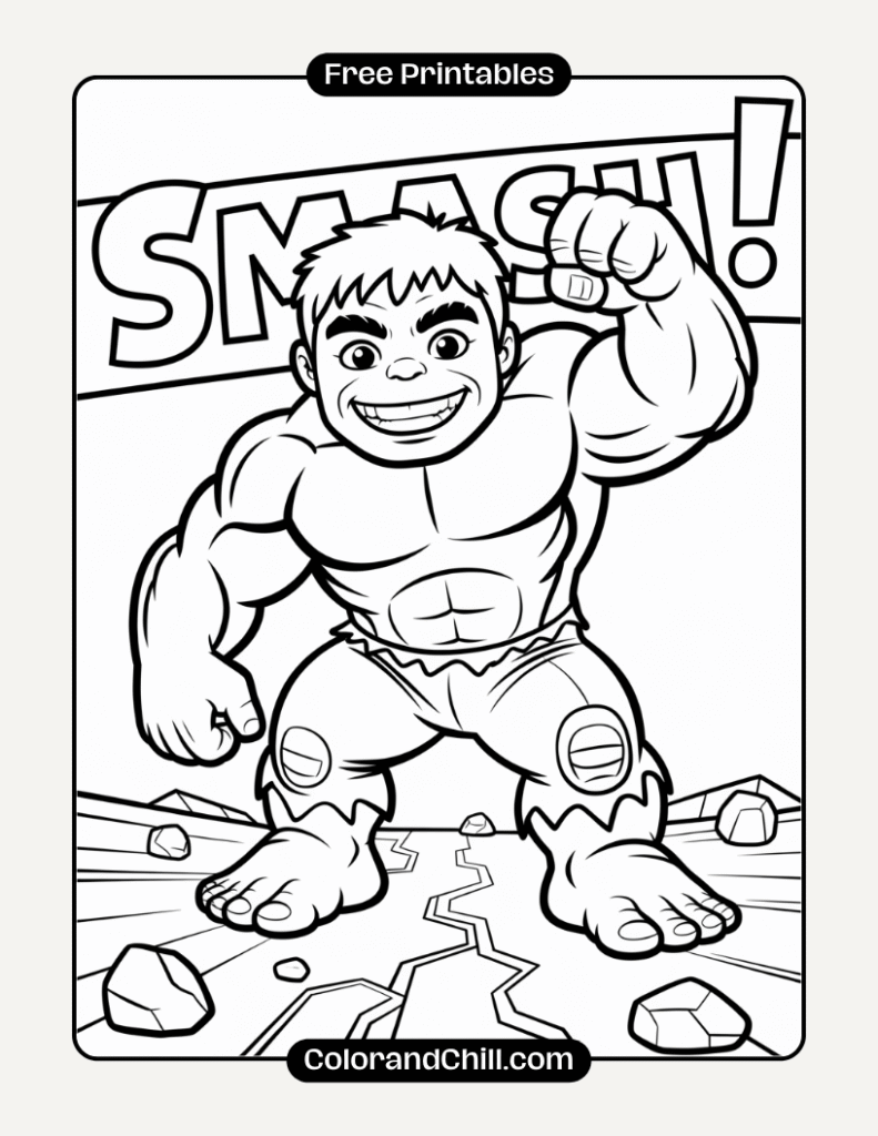 Free Hulk Coloring Pages For Kids | Smash Boredom - Free PDF Printables