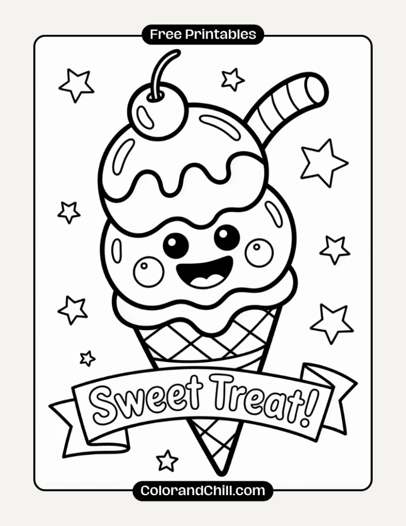 Free Printable Ice Cream Coloring Pages for Kids Fun - Free PDF Printables