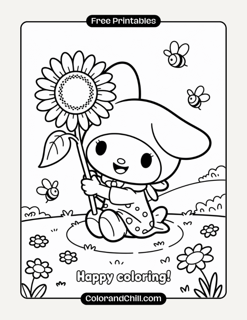 Free Printable My Melody Coloring Pages for Kids - Free PDF Printables